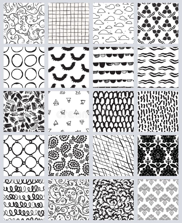 Mega Collection of Artistic Seamless Pattern Designs Stock Vector ...