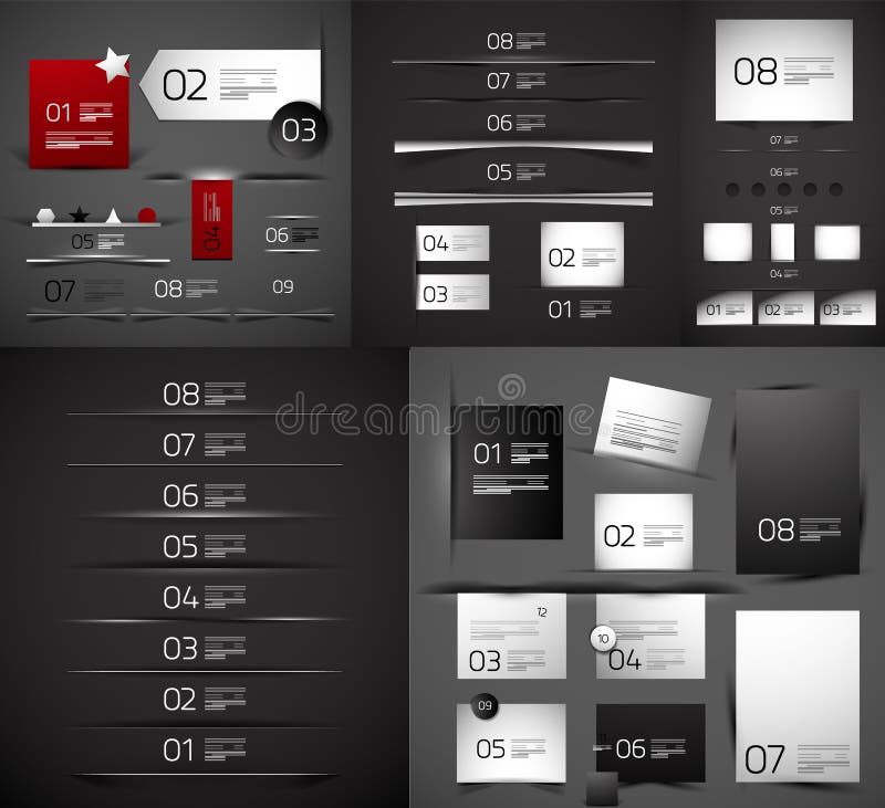 Mega Collection of Blank Paper Web Boxes and Dividers Stock ...