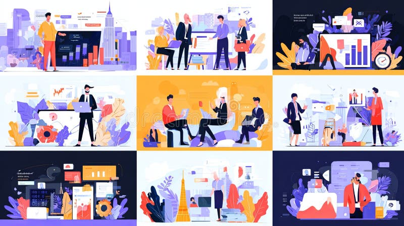 Mega Collection of Business Concept Flat Designs for Web Page Stock ...