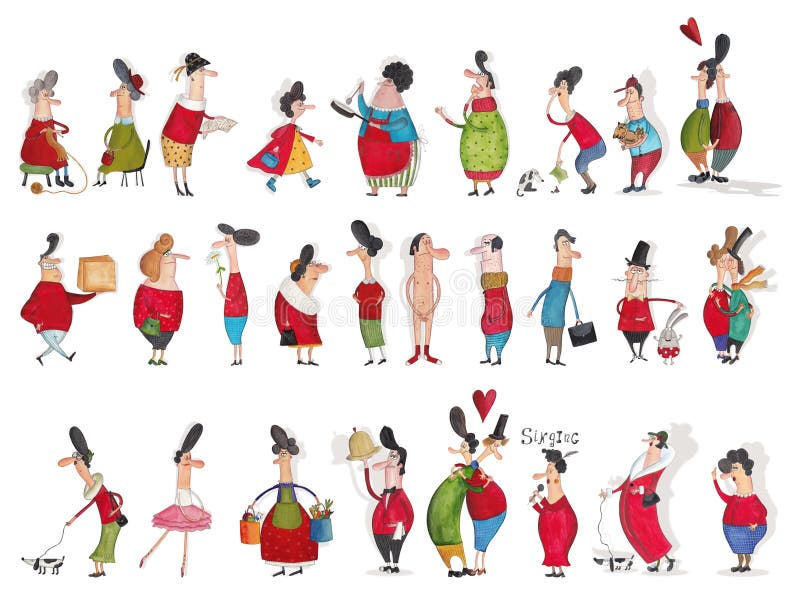 Mega Collection of Cartoon Characters Stock Illustration - Illustration ...