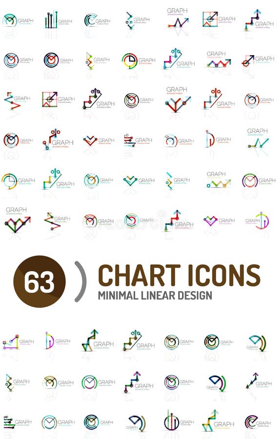 Mega Collection of Chart Business Logos Stock Vector - Illustration of ...