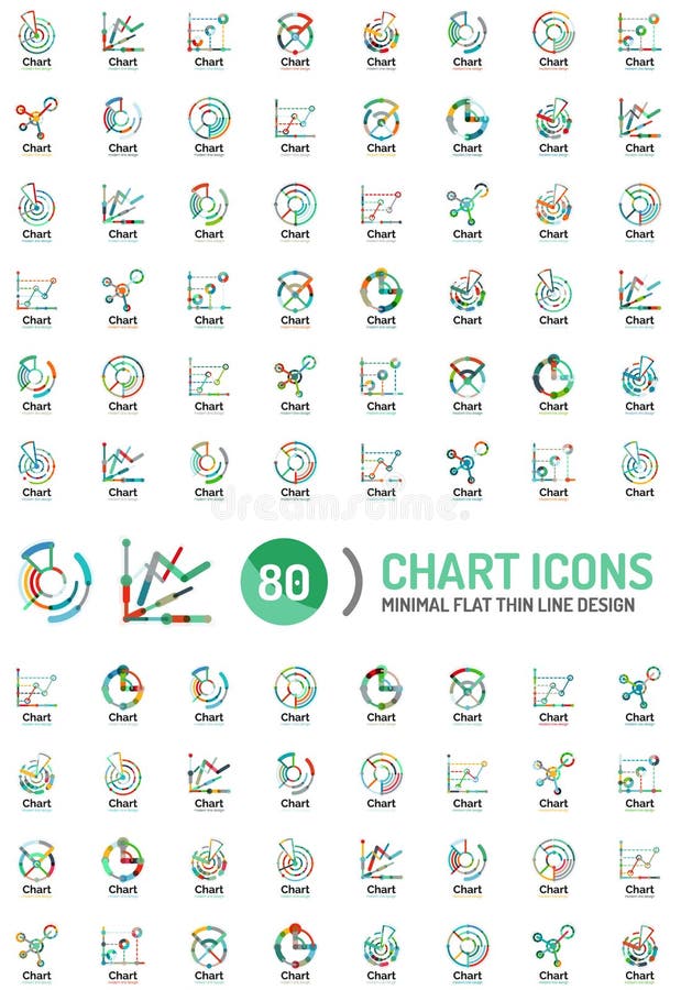 Mega Collection of Chart Business Logos Stock Vector - Illustration of ...