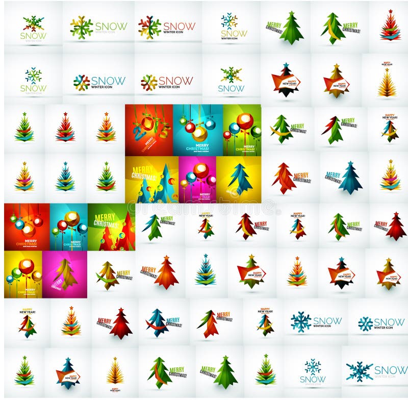 Mega Collection of Christmas and Winter Design Elements Stock Vector ...