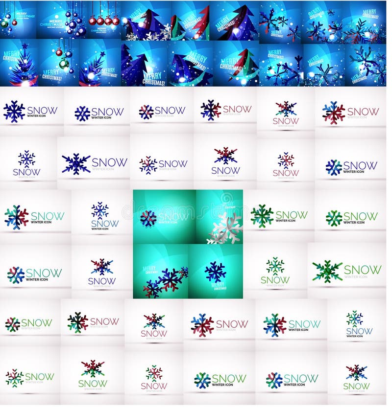Mega Collection of Christmas and Winter Design Stock Vector ...