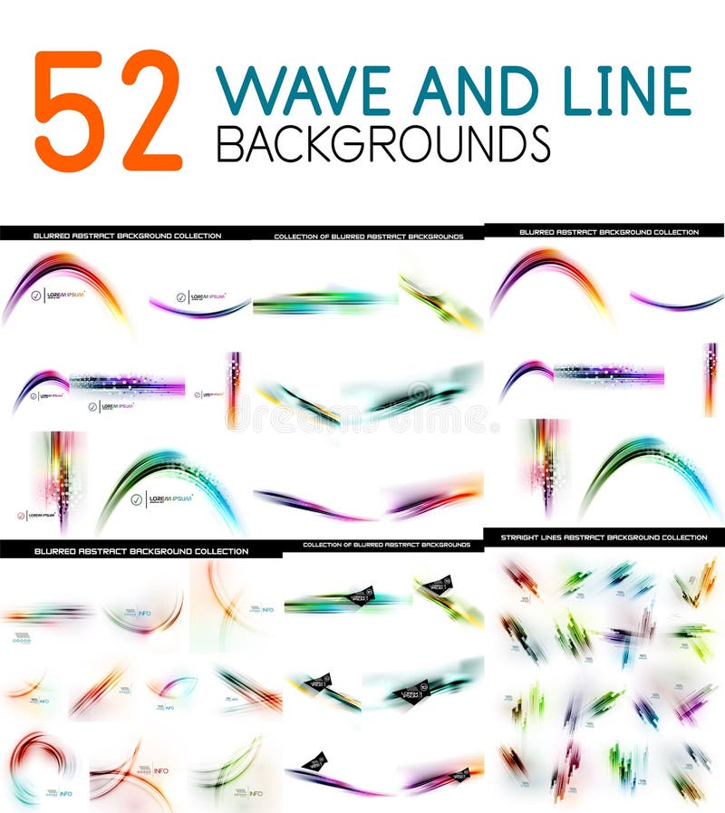 Mega Collection of Color Blurred Waves and Straight Lines Pattern ...