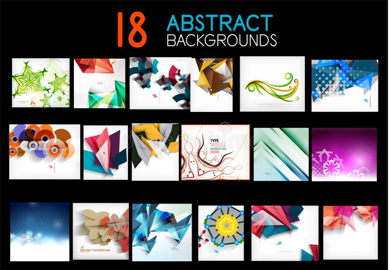 Mega Collection of Geometric Abstract Backgrounds Stock Vector ...