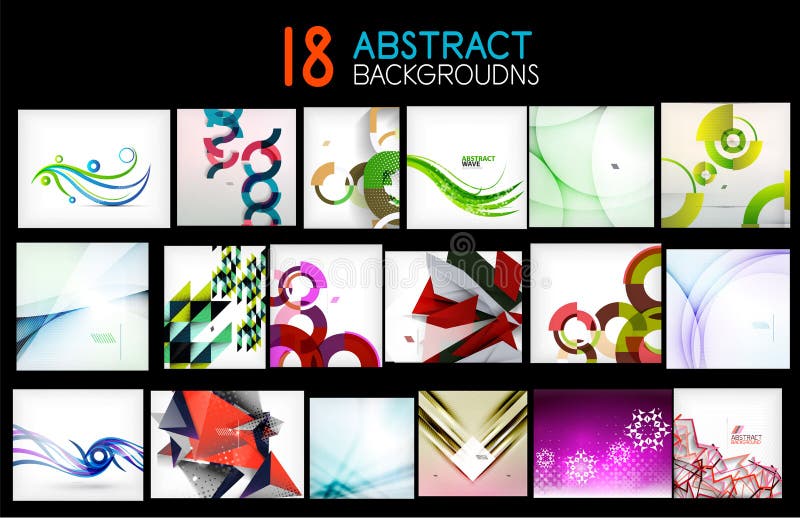 Mega Collection of Geometric Abstract Backgrounds Stock Vector ...