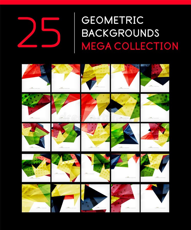 Mega Collection of Geometric Abstract Backgrounds Stock Vector ...