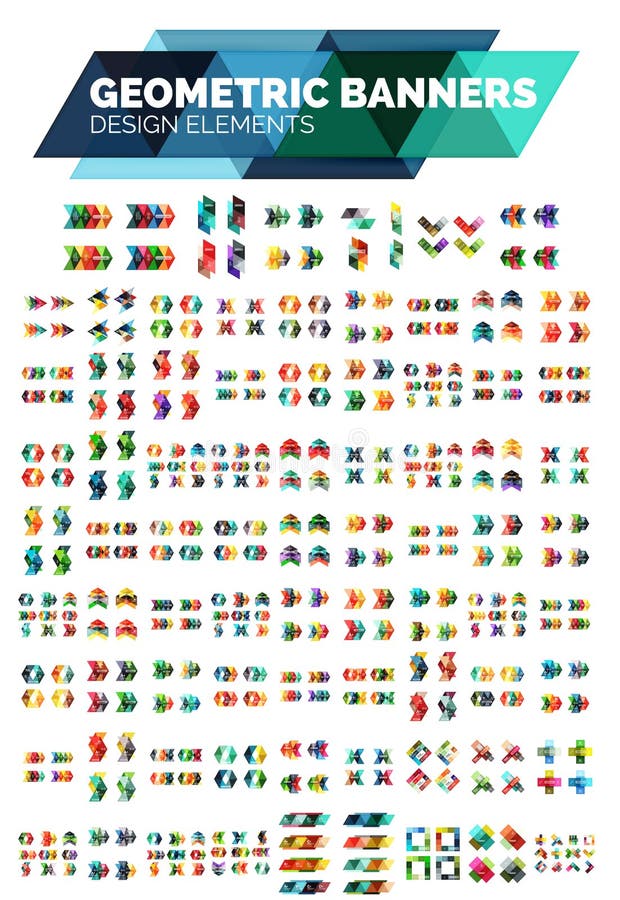Mega Collection of Geometric Abstract Banner Elements - Arrows, Lines ...
