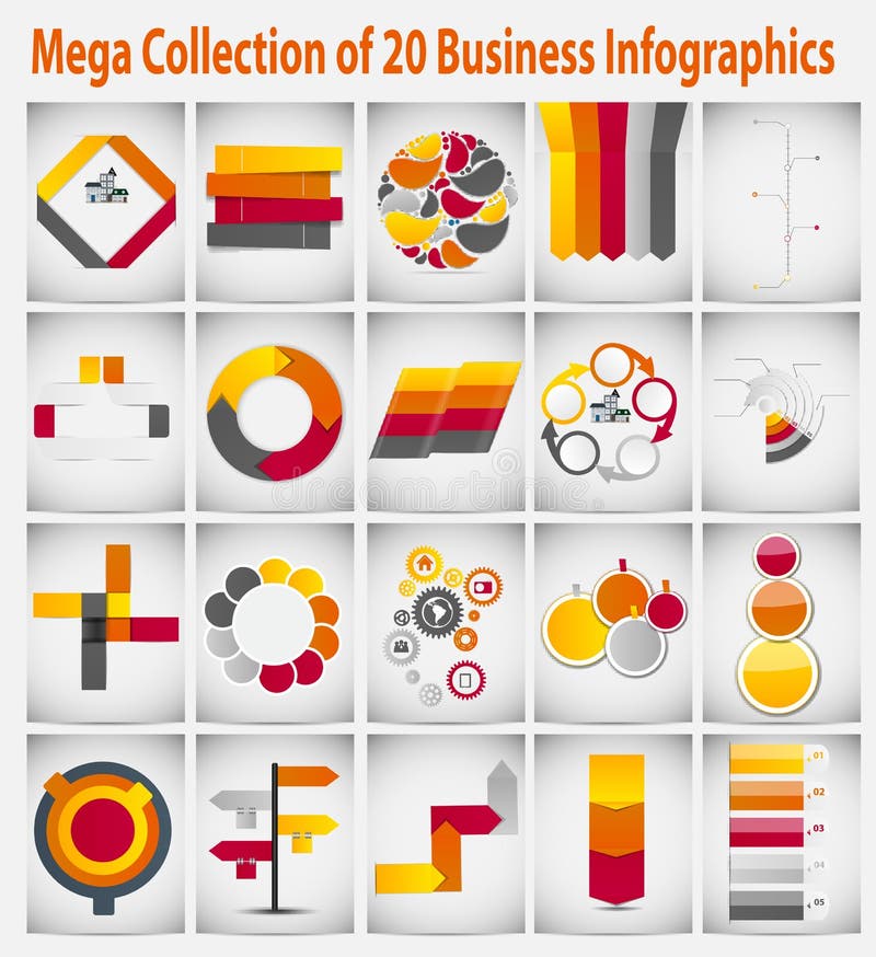 Mega Collection Infographic Template Business Stock Vector ...