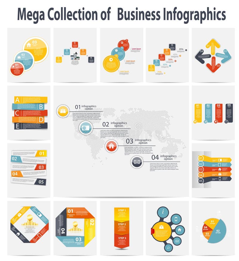 Mega Collection Infographic Template Business Stock Vector ...