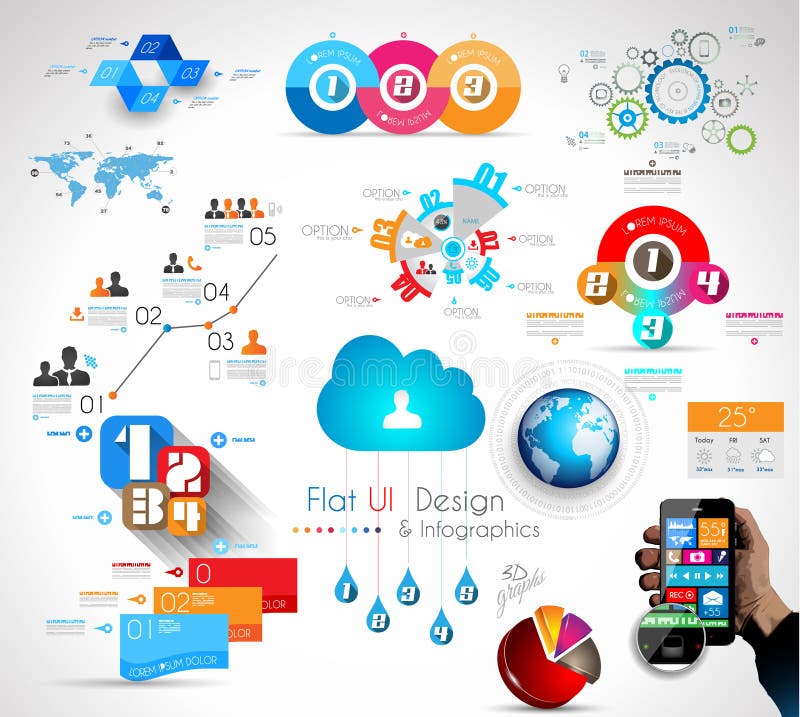 Mega Collection of Quality Infographics Objects Stock Vector ...