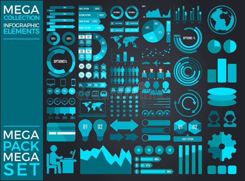Mega Collection and Mega Set Infographic Elements Vector Design Stock ...