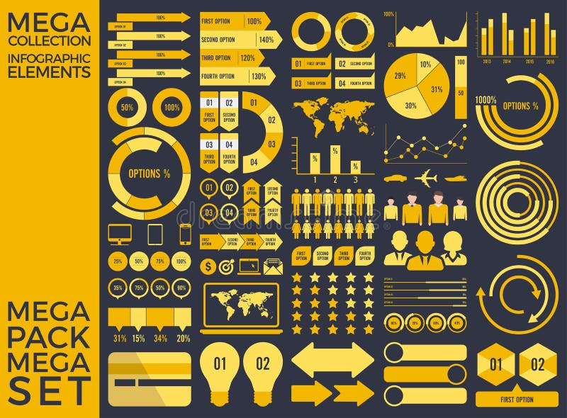 Mega Collection and Mega Set Infographic Elements Vector Design Stock ...