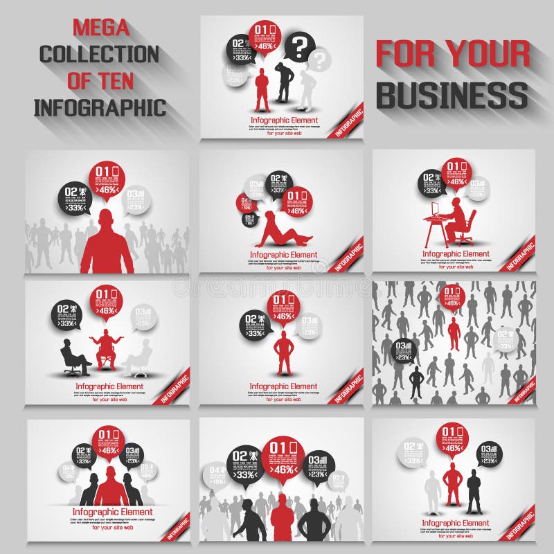 Mega Collection of Ten Business Man Infographic Option Stock Vector ...