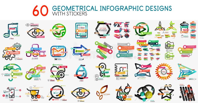 Vector Diagram Elements Set of Connection Concept Icons with Plastic ...