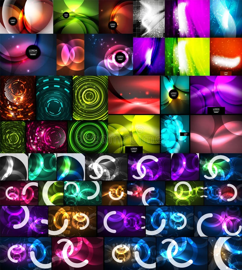 Neon glowing backgrounds stock vector. Illustration of particles ...