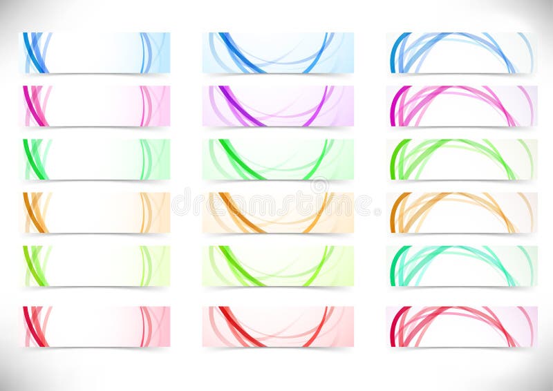 Mega Collection of Wavy Cards Templates Stock Vector - Illustration of ...