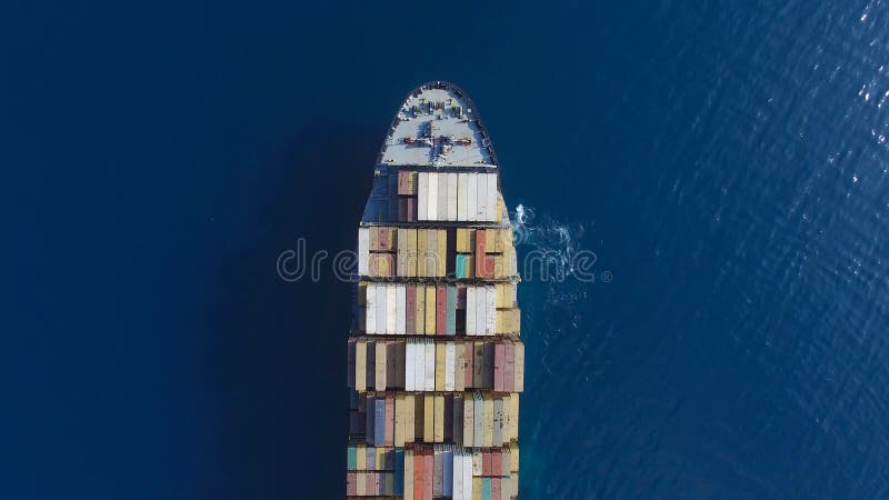 Mega container ship at sea stock photo. Image of industrial - 84540564
