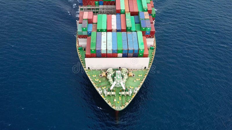 Mega container ship at sea stock image. Image of ship - 107212867