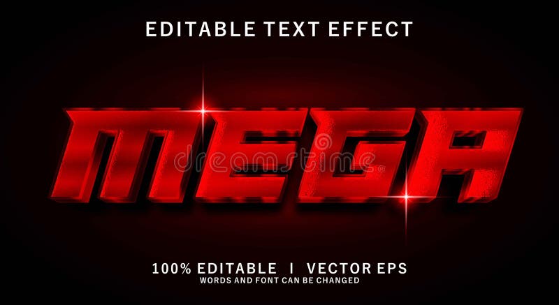 Mega 3d Vector Text Effect with Modern Style Design Stock Vector - Illustration of modern, style ...
