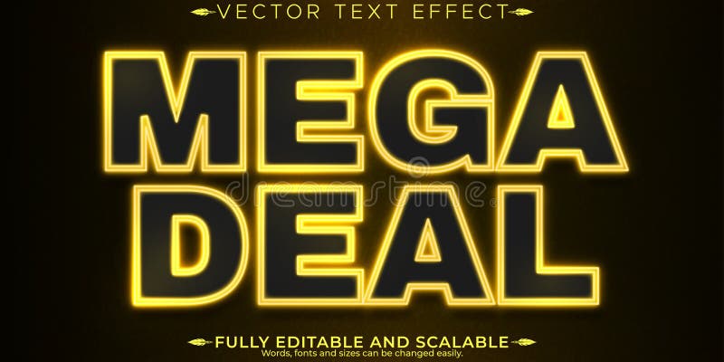 Mega Deal Text Effect, Editable Discount and Offer Text Style Stock ...