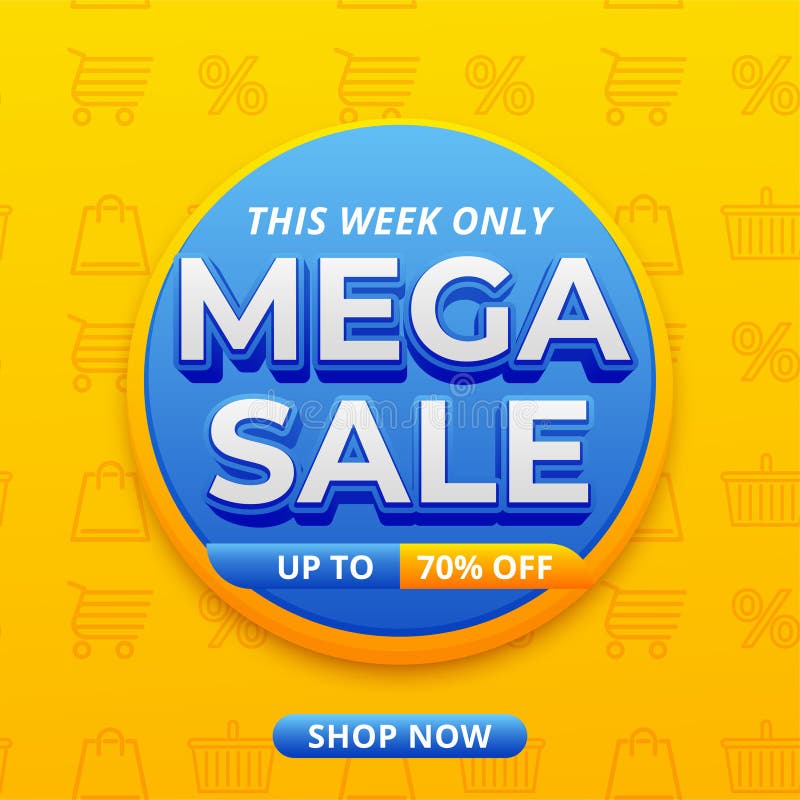 Mega Deals Sale Banner Background Stock Vector - Illustration of ...