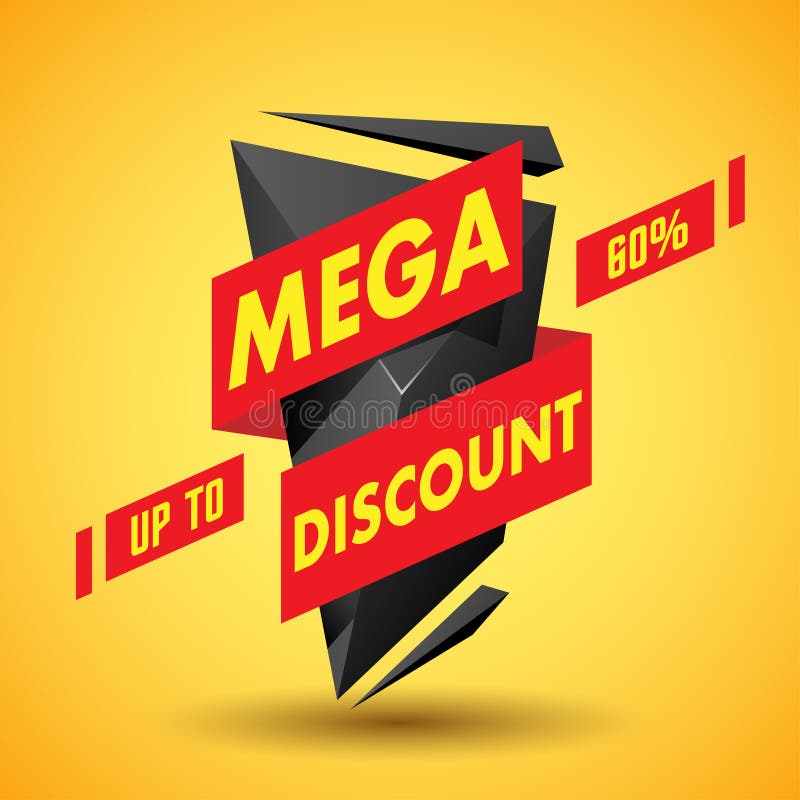 Mega Discount Posters Set Vector Illustration Stock Vector ...