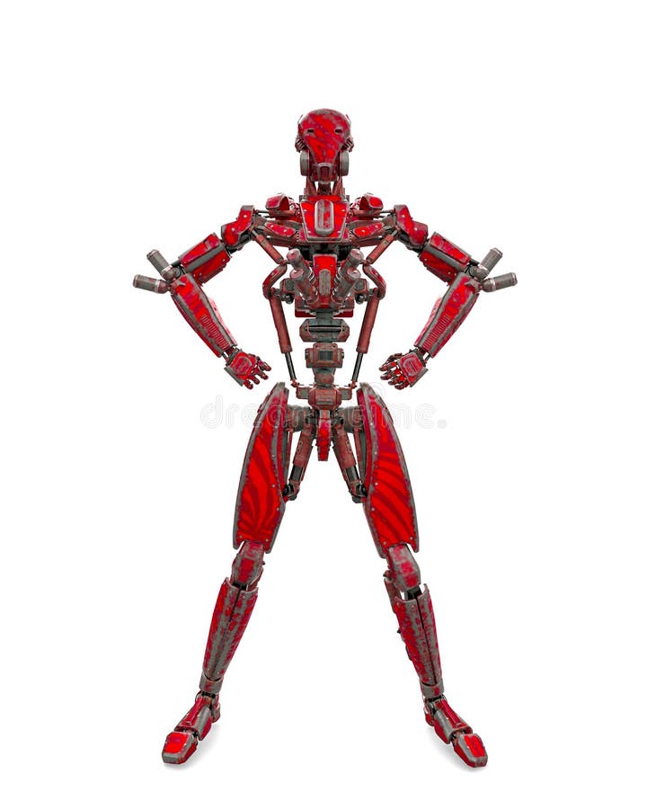 Mega Drone Soldier Robot is Doing a Power Man Pose Stock Illustration ...