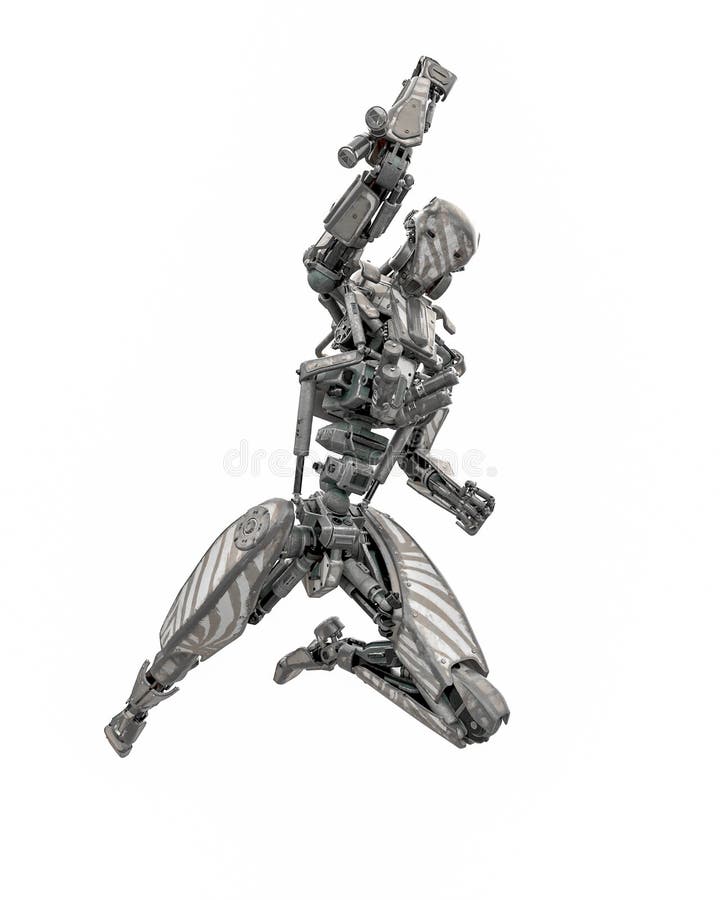 Mega Drone Soldier Robot is Doing a Super Jump Punch Stock Illustration ... Mega Drone Soldier Robot is Doing a Super Jump Punch Stock Illustration ...