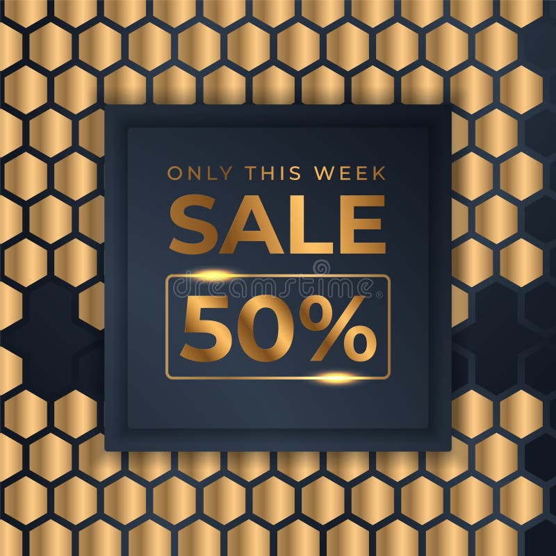 Mega Flash Sales Banners with Black Gold for Sales Stock Vector ...