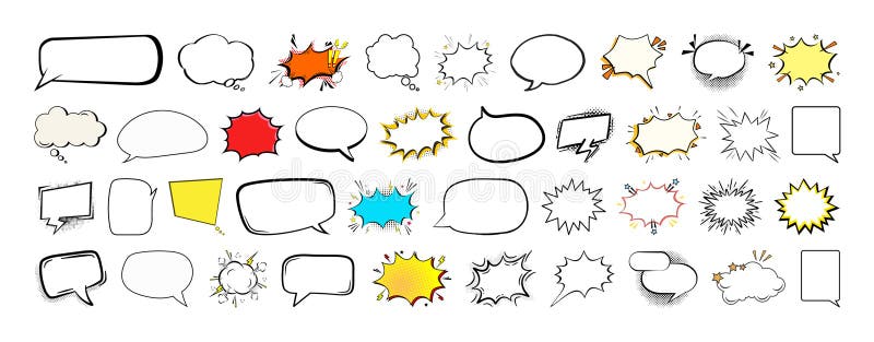 Mega Icon Collection of Comic Speech Bubbles, Speech, Comic, Cartoon ...