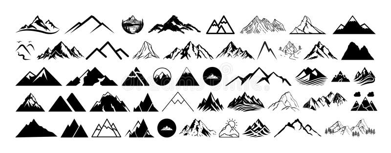 Mega Icon Collection of Mountain, Range, Hill,Mountain Logo and ...