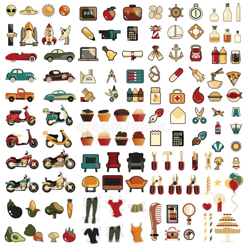 Mega icon set stock vector. Illustration of design, application - 43862089