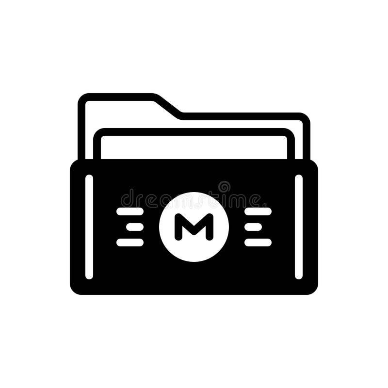 Black Solid Icon for Mega, Whopping and Folder Stock Vector ...