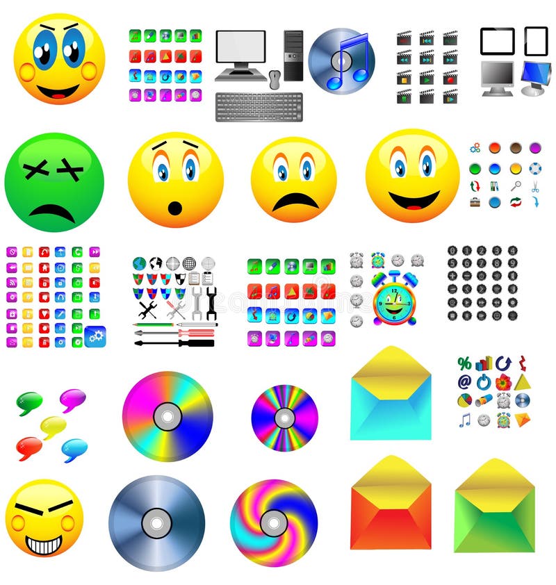 Mega icons stock vector. Illustration of arrows, elements - 27528023