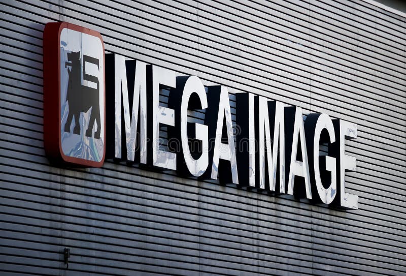 Mega Image Logo in Buchareat Editorial Image - Image of facade ...