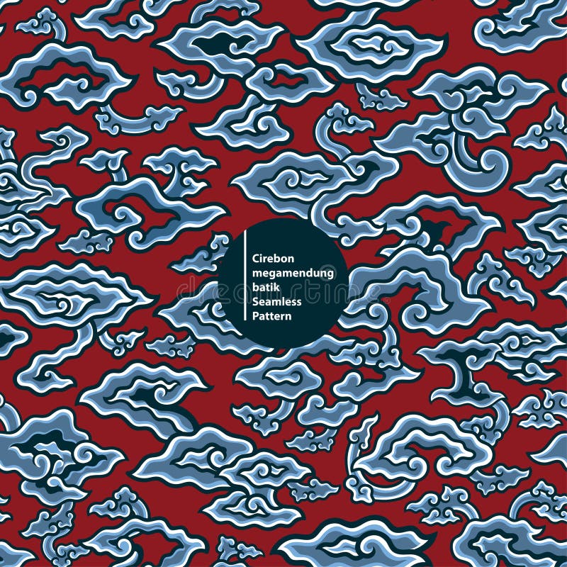 Mega Mendung Batik Cirebon Seamless Pattern Background Stock Illustration - Illustration of ...