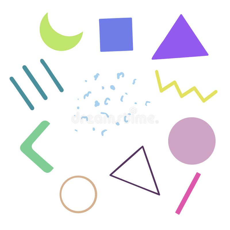 Mega Multi Color Set of Geometry Elements Stock Illustration ...