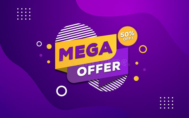 Mega offer banner template stock illustration. Illustration of creative ...