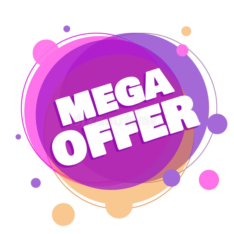 MEGA OFFER - PROMOTION LABEL - ADVERTISEMENT Stock Illustration ...