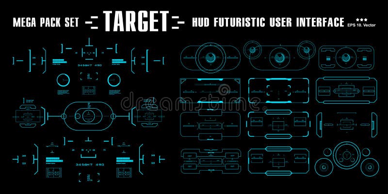 Mega Pack Set Target Futuristic Virtual Graphic Touch User Interface ...