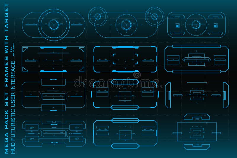 Mega Pack Set Target Futuristic Virtual Graphic Touch User Interface ...