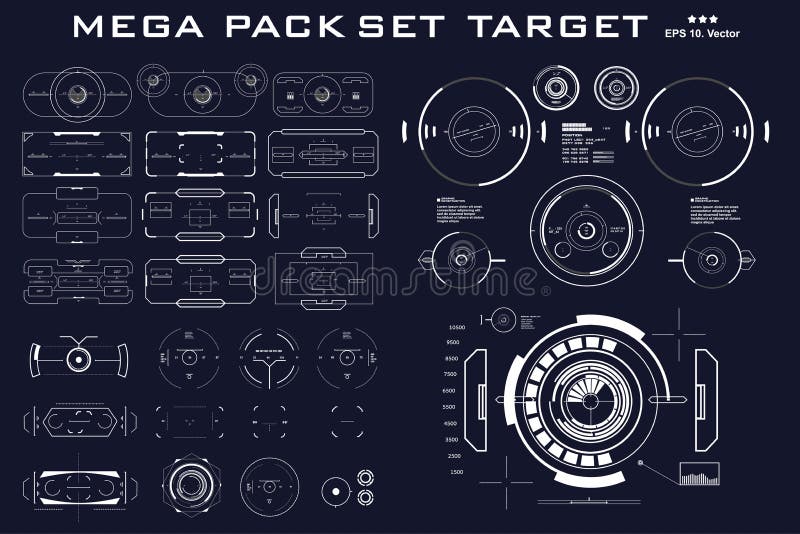 Mega Pack Set Target. HUD Futuristic User Interface. Futuristic Virtual ...