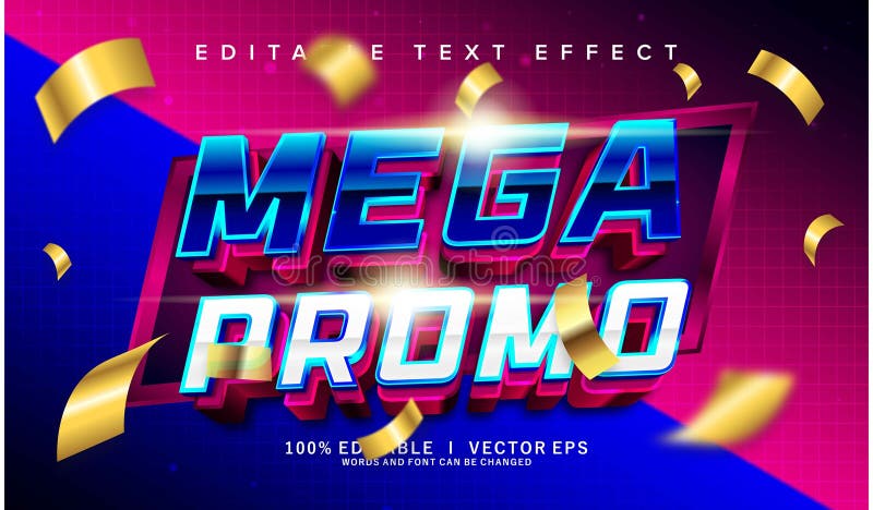 Mega Promo Vector Text Effect with Modern Style Design Stock Vector ...