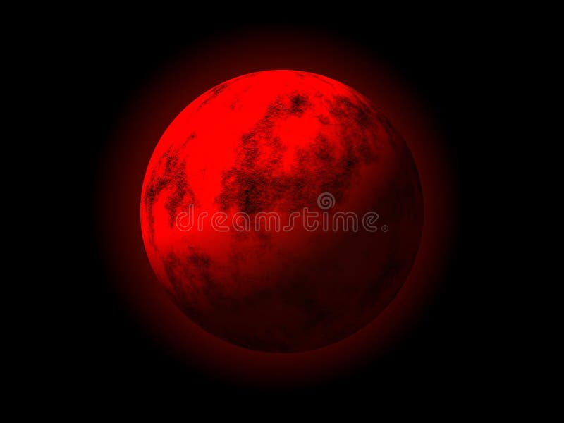 Mega Red Meteorite Glowing in the Dark Stock Illustration ...