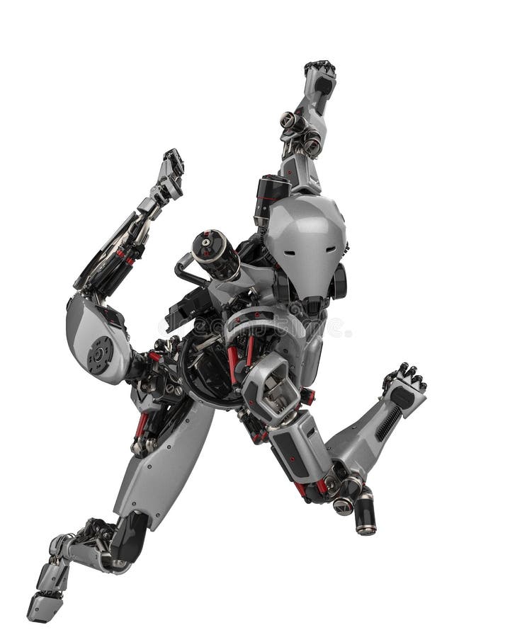 Mega Robot Super Drone in a White Background Stock Illustration ...