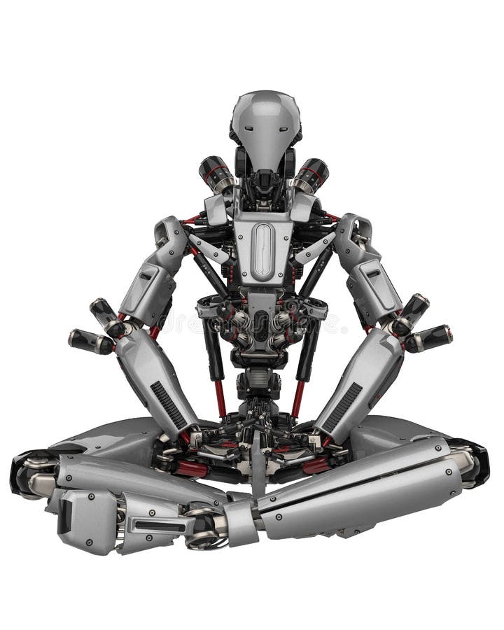 Mega Robot Super Drone in a White Background Stock Illustration ...