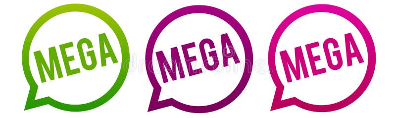 Mega - Round Web Buttons on White Background Stock Illustration ...