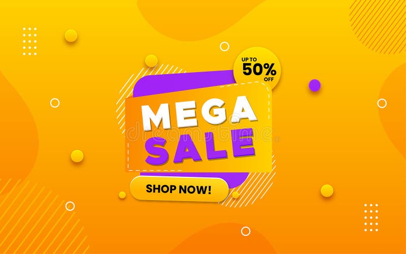 Mega Sale Banner Design with Editable Text Effect Stock Illustration ...